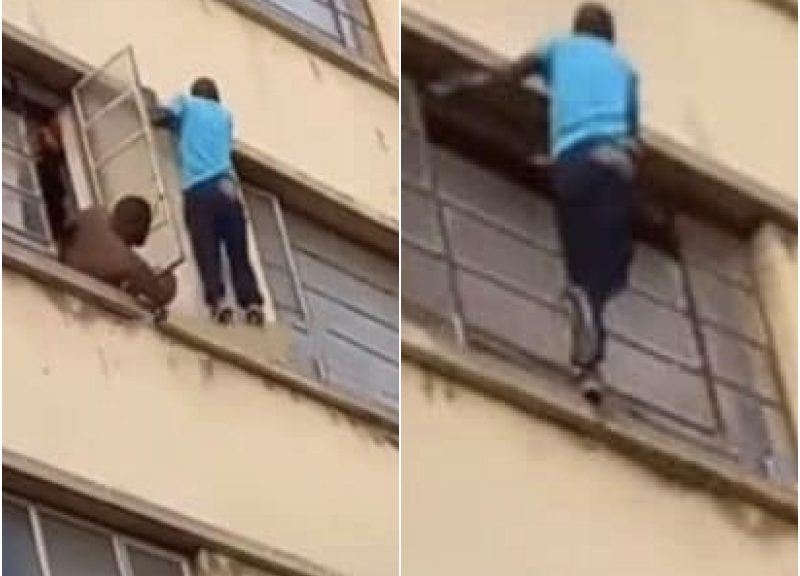 Nigerian Man Catches His Wife's Lover Escaping Through The Window; His ...