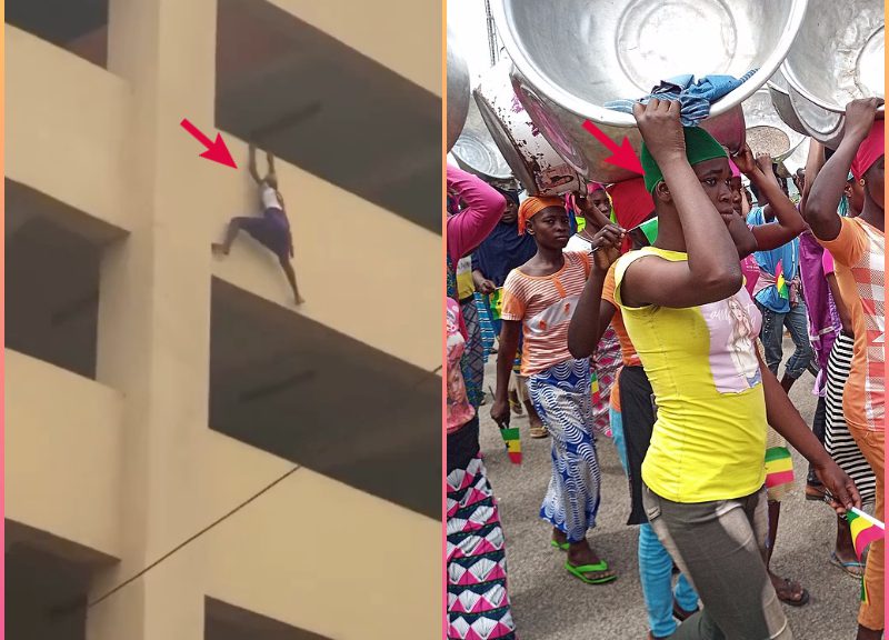 Dramatic Moment: Kayayo Girl Rescued From Falling Off High-Rise ...