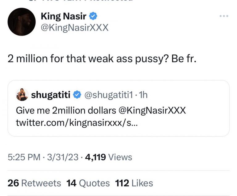 Shugatti Charges King Nasir $2 Million For The Upcoming “Atʋpa” Session ...